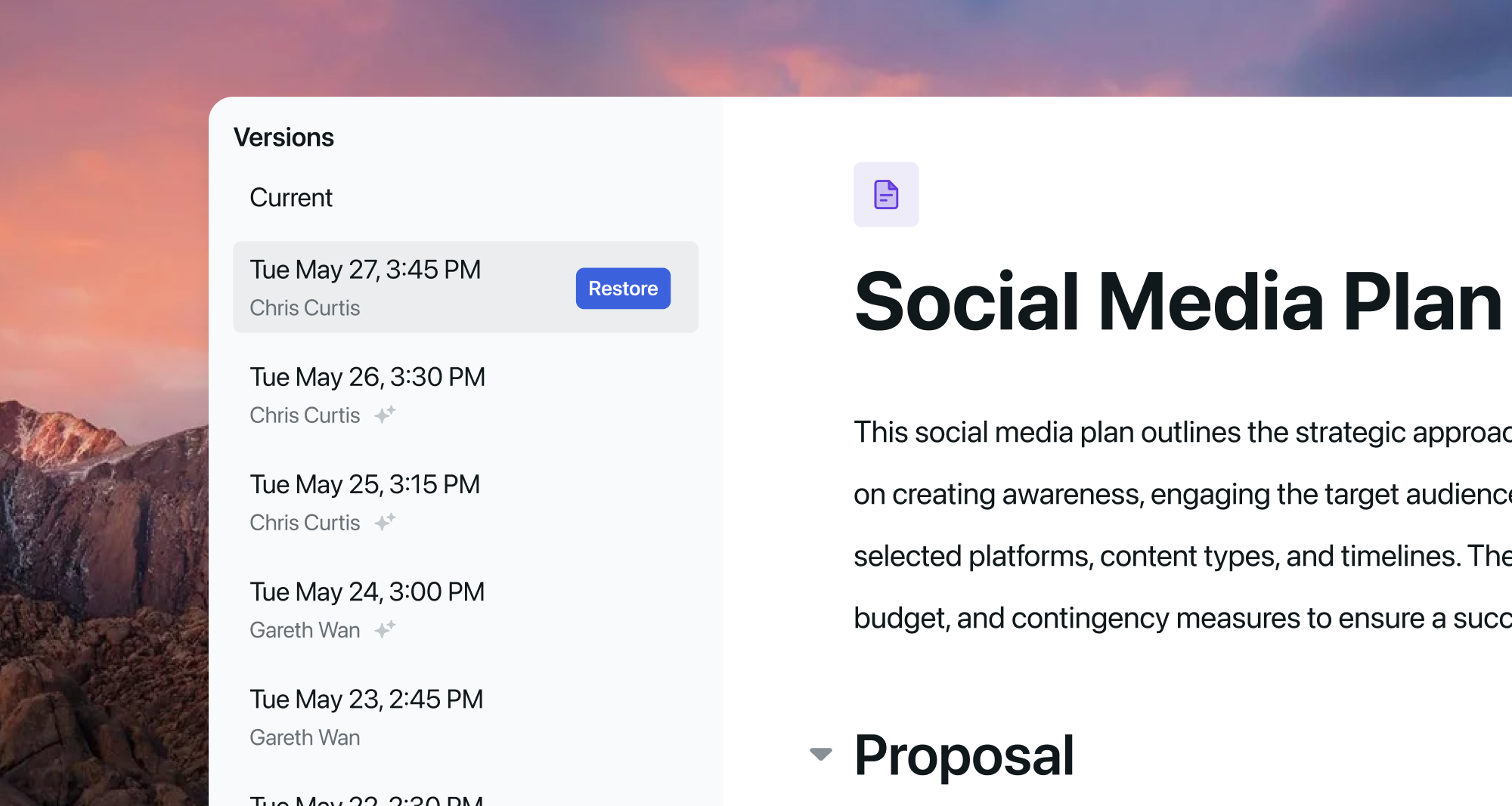 Document Version History: Draft, Revise, and Collaborate With Confidence. | Motion